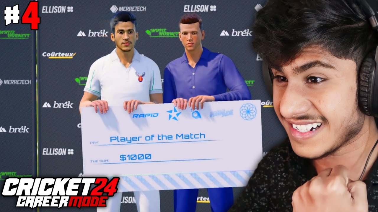 FIRST MAN OF THE MATCH! | CRICKET 24 CAREER MODE #4 - YouTube