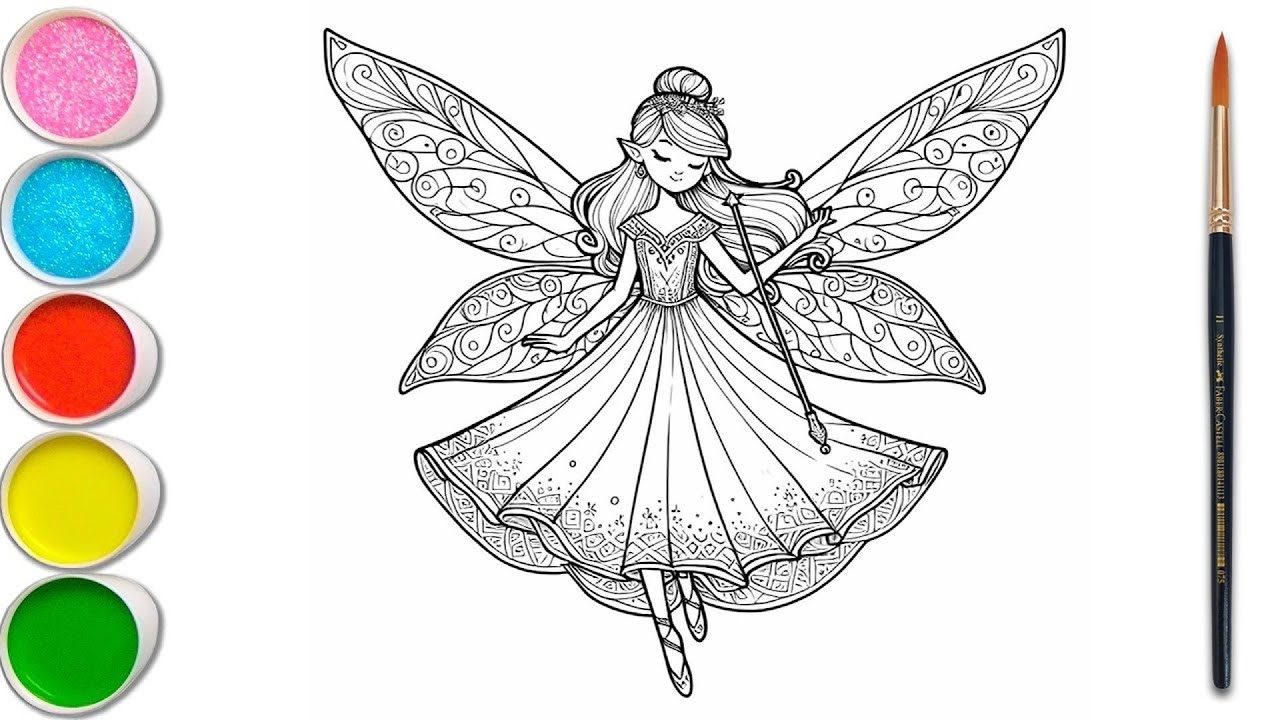 Fairy Drawing, Painting & Coloring For Kids and Toddlers_ Easy Art ...