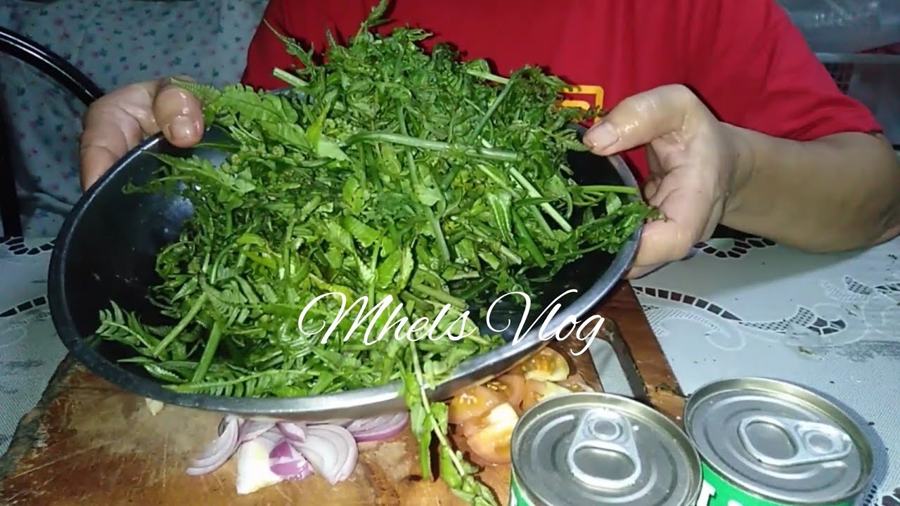 Cooking Pako (Wild Fern) for dinner after cleaning the classroom ...