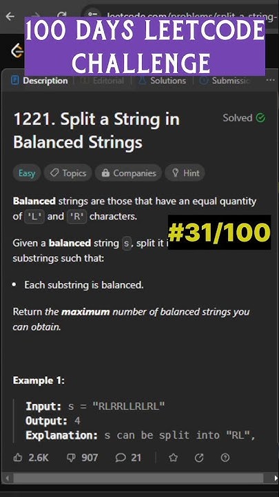 Day 31/100 Leetcode Challenge #coding #leetcodechallenge - YouTube
