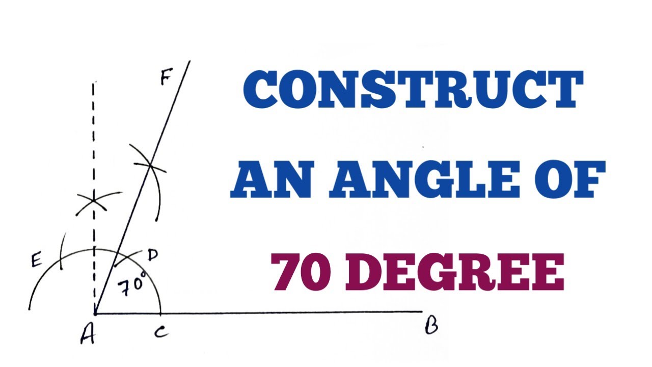 HOW TO CONSTRUCT AN ANGLE OF 70 DEGREE//USING PENCIL COMPASS// In Hindi ...