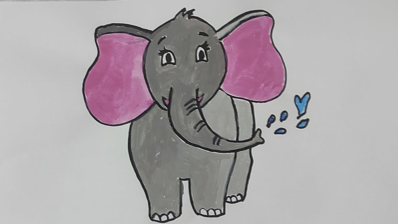 Fil Nasıl Çizilir?//Kolay Fil Çizimi//Easy Elephant Drawing - YouTube