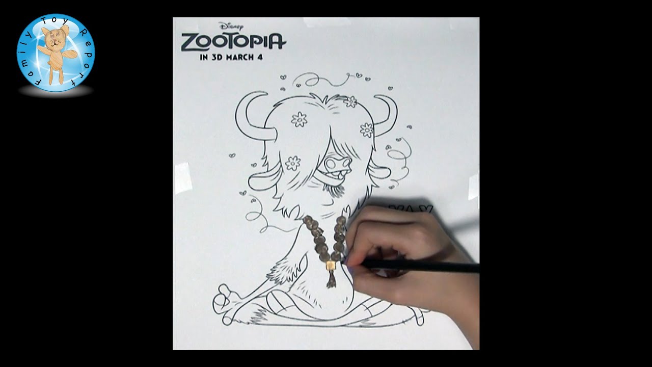 Disney Zootopia Yax Coloring Page Speed Color - Family Toy Report - YouTube
