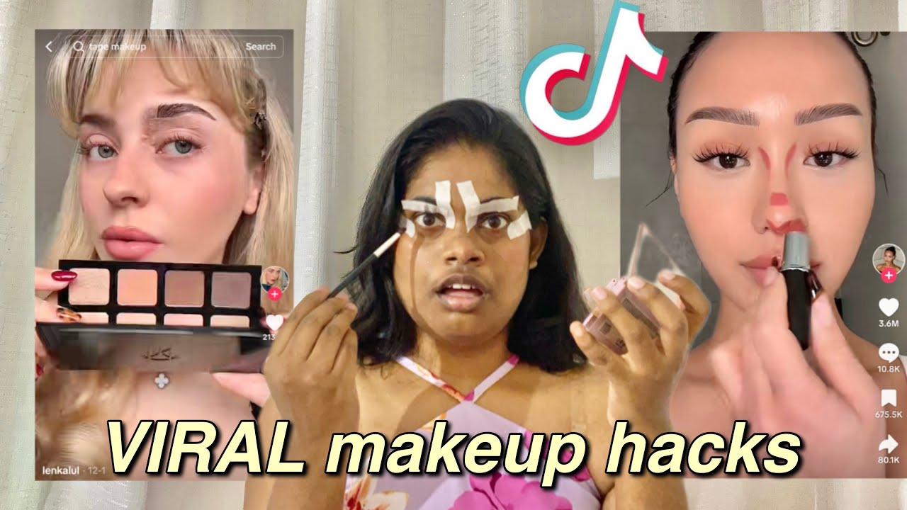 FULL FACE OF TIKTOK VIRAL MAKEUP HACKS!! - YouTube