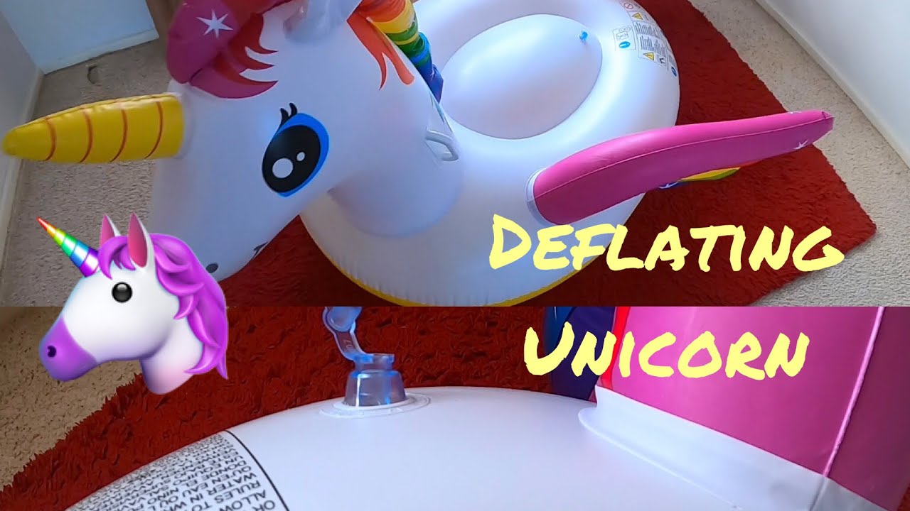 Deflating Inflatable Unicorn - YouTube