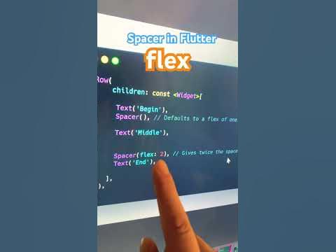 spacer in flutter #fluttercoding #flutter #flutterwithfun - YouTube