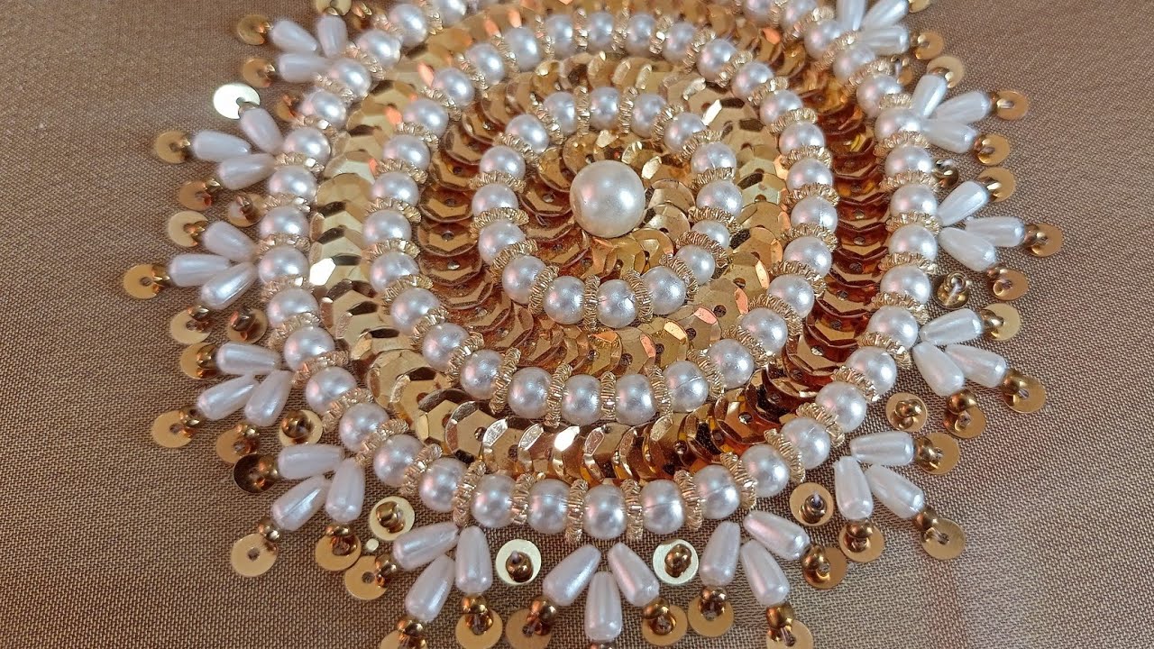 Stars ⭐ and Beads 🪩 Work | Hand Embroidery | Beats work | - YouTube