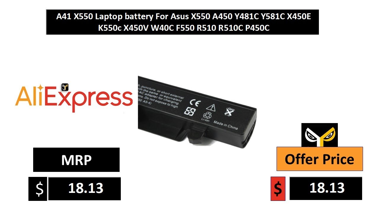 A41 X550 Laptop battery For Asus X550 A450 Y481C Y581C X450E K550c ...