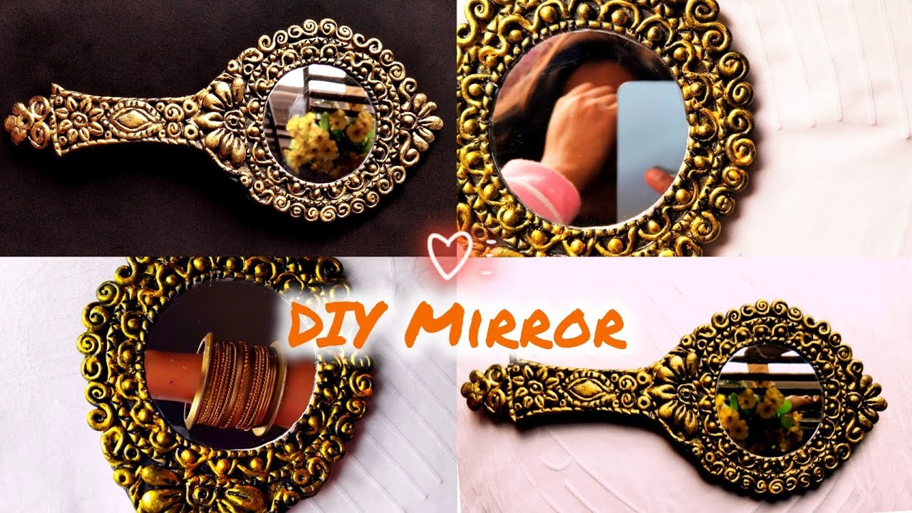 DIY Vintage Hand Mirror // Hand mirror making ideas with cardboard ...