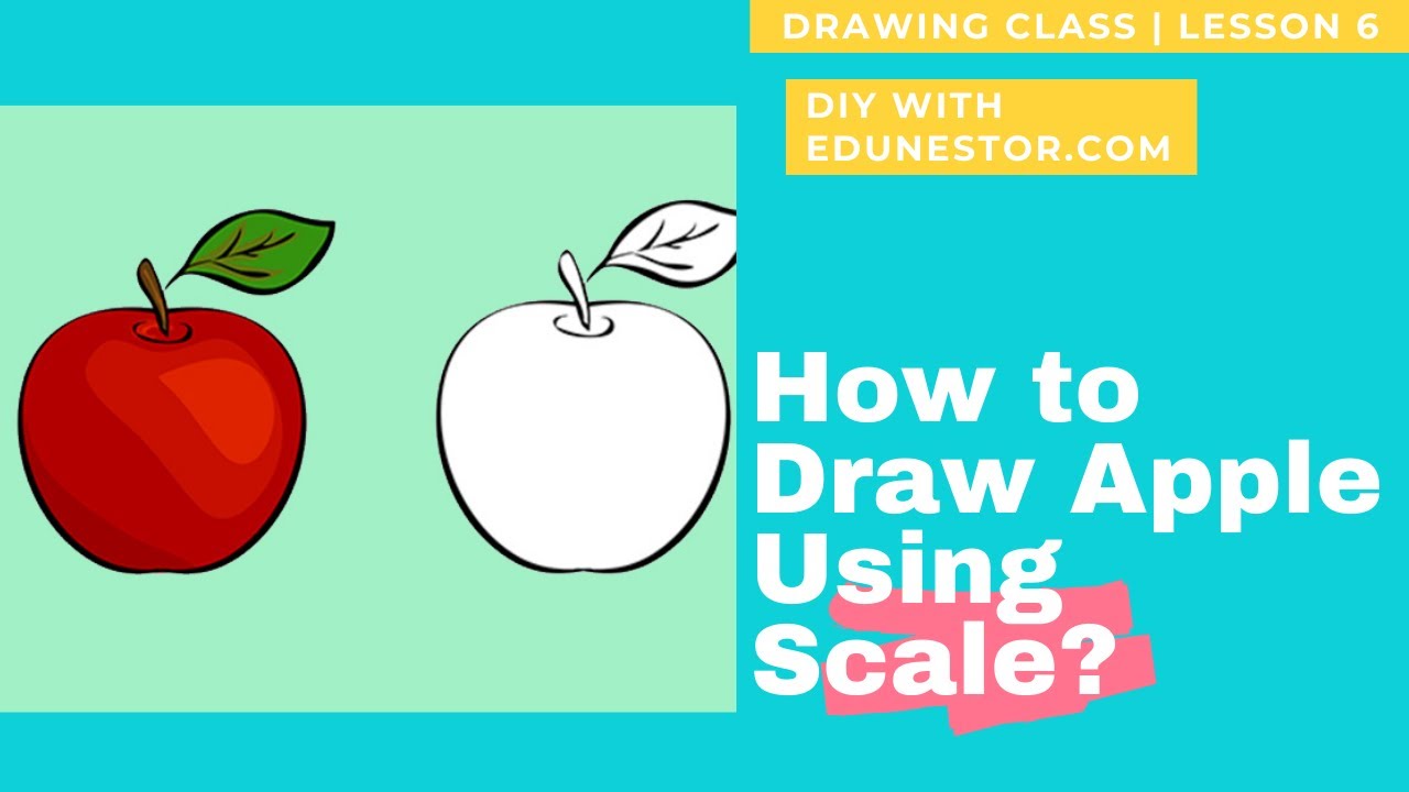 How to Draw/sketch apple using scale | A easy step by step tutorial for ...