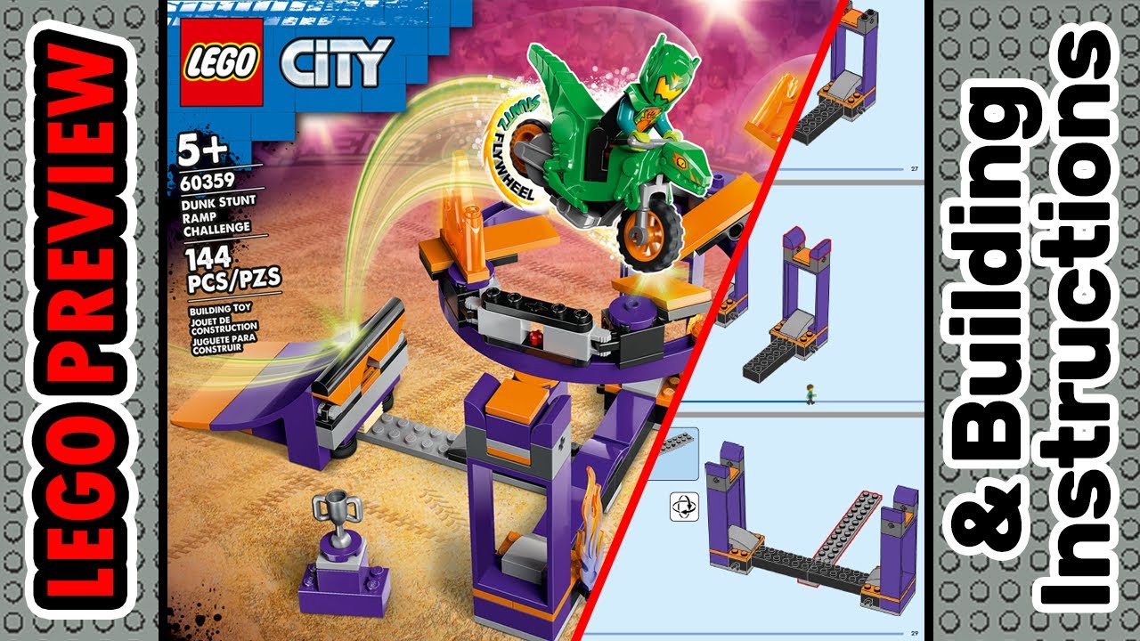 PREVIEW: 60359, LEGO CITY, Dunk Stunt Ramp Challenge & Building ...