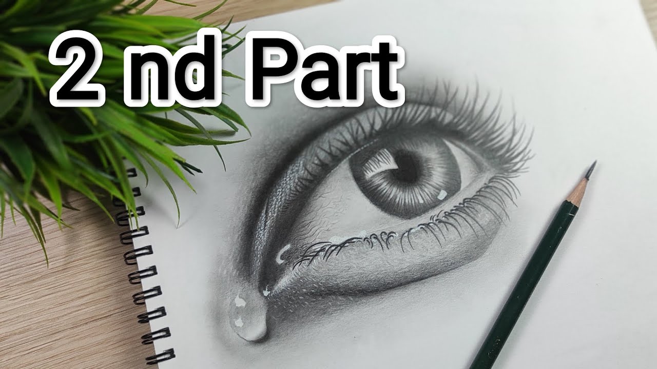 How to draw | how to shade a realistic eye with teardrop | Step by step ...