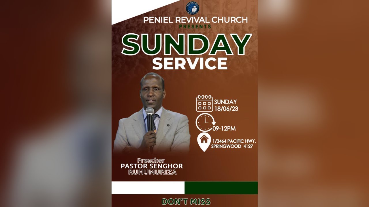 PENIEL REVIVAL CHURCH - SUNDAY SERVICE WITH PASTOR SENGHOR RUHUMURIZA ...