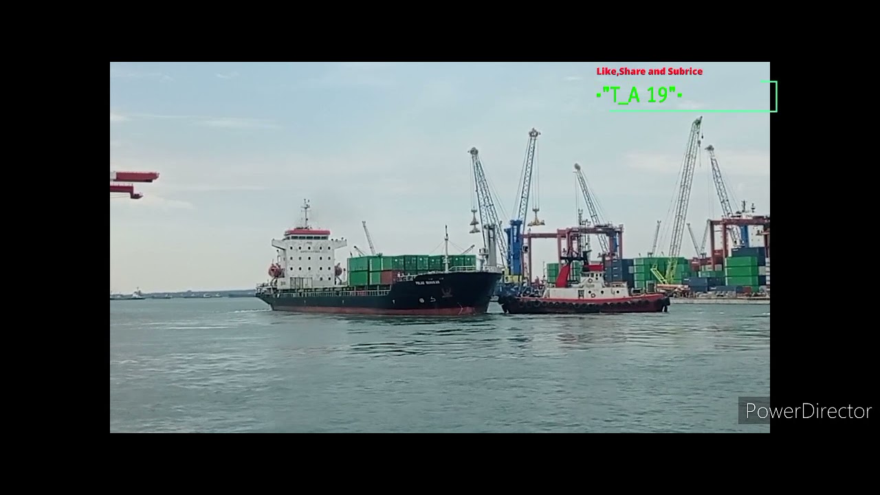 Kapal container|| MV.PULAU NUNUKAN || Keluar dari pelabuhan - YouTube