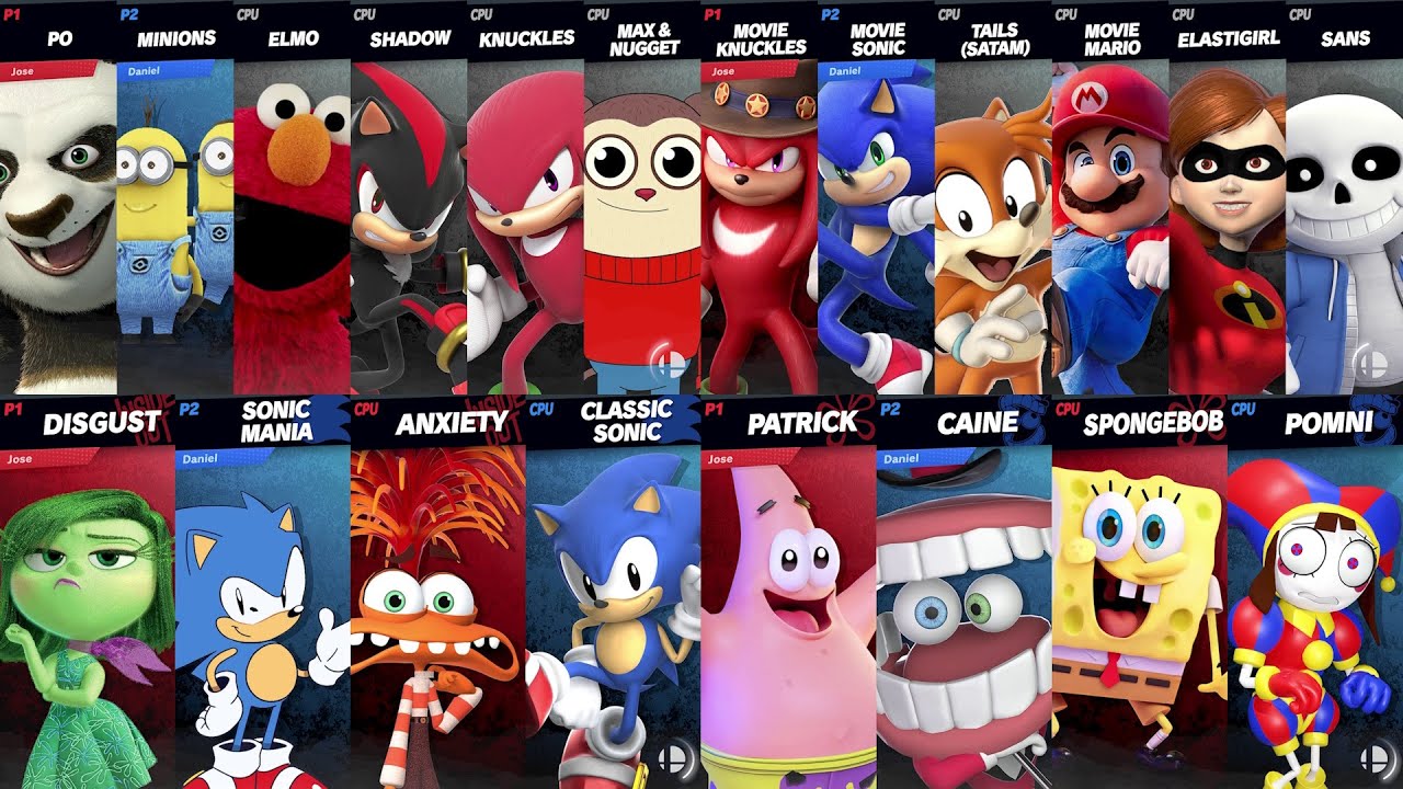 Sonic vs Mario vs Tails vs Sans | Minions vs Knuckles vs Shadow in ...