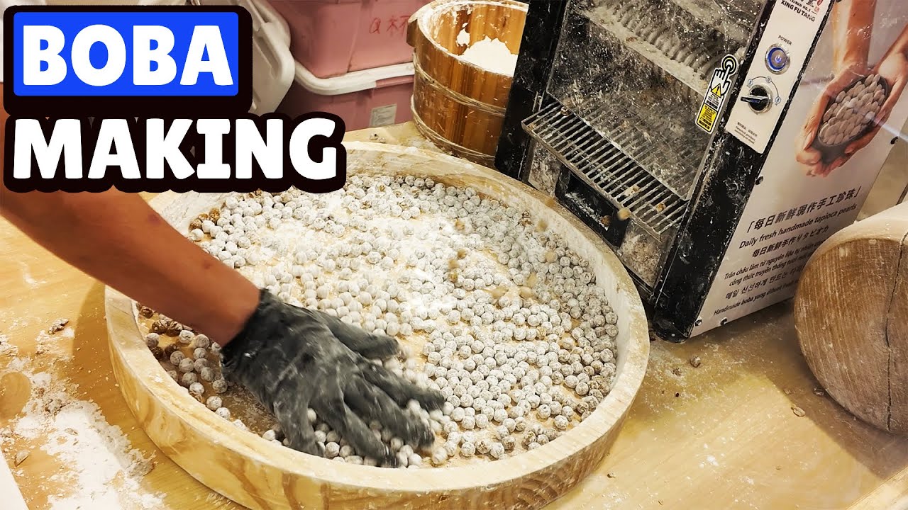 Fresh Boba Making! Taiwanese Brown Sugar Milk Boba, Street Breakfast ...