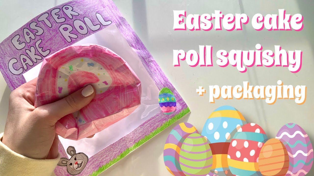 How to make an Easter Cake Roll Paper Squishy with Packaging! - YouTube