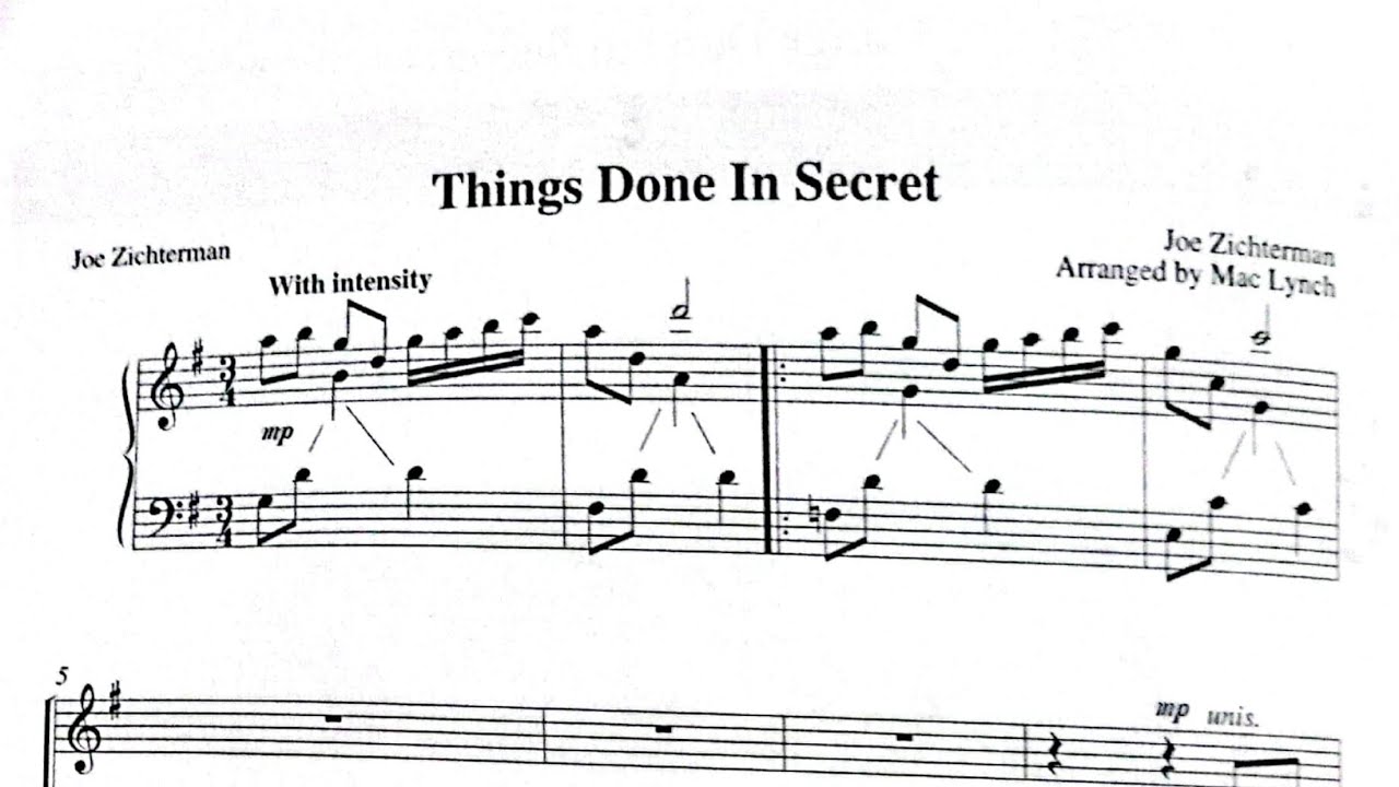 THINGS DONE IN SECRET (in F Major) - -2steps lower, Minus One ...