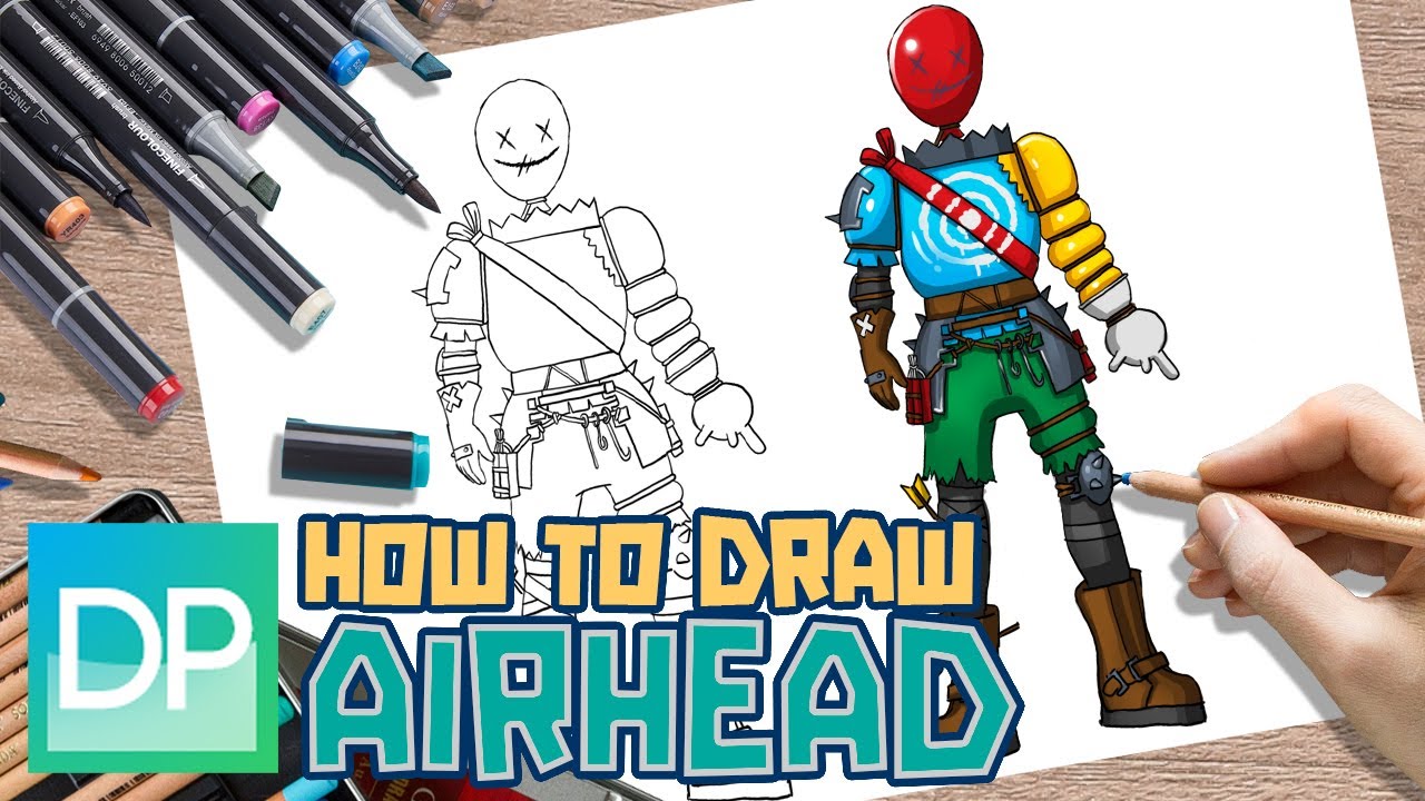 [DRAWPEDIA] HOW TO DRAW AIRHEAD from FORTNITE - STEP BY STEP DRAWING ...
