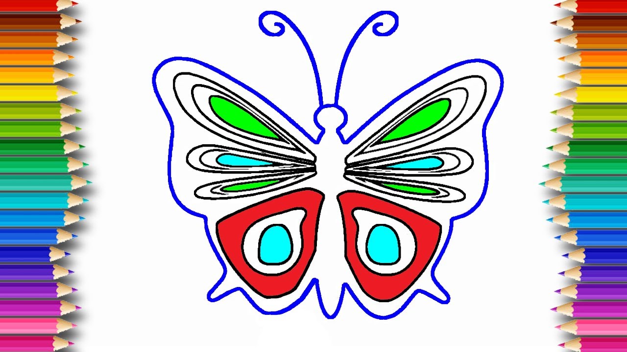 Fluttery Fun Easy Butterfly Drawing and Coloring for Kids || Zk kids ...