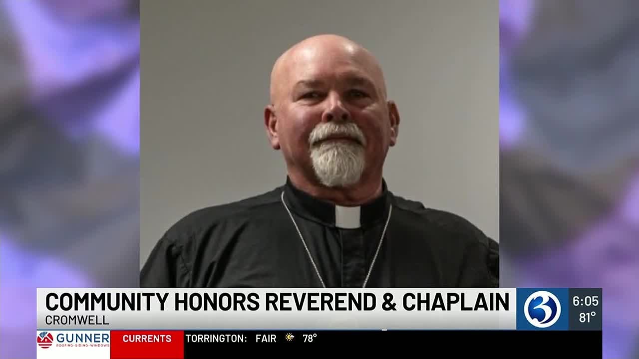 Cromwell community honors reverend and chaplain - YouTube
