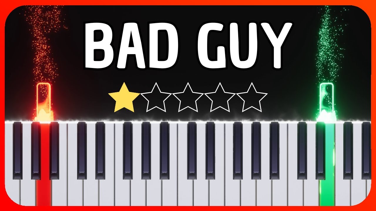 Billie Eilish - Bad Guy - Easy Piano Tutorial + Sheet Music - YouTube