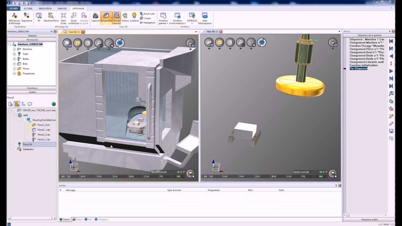 NCSIMUL Machine | Interfaces CFAO | GibbsCAM - YouTube