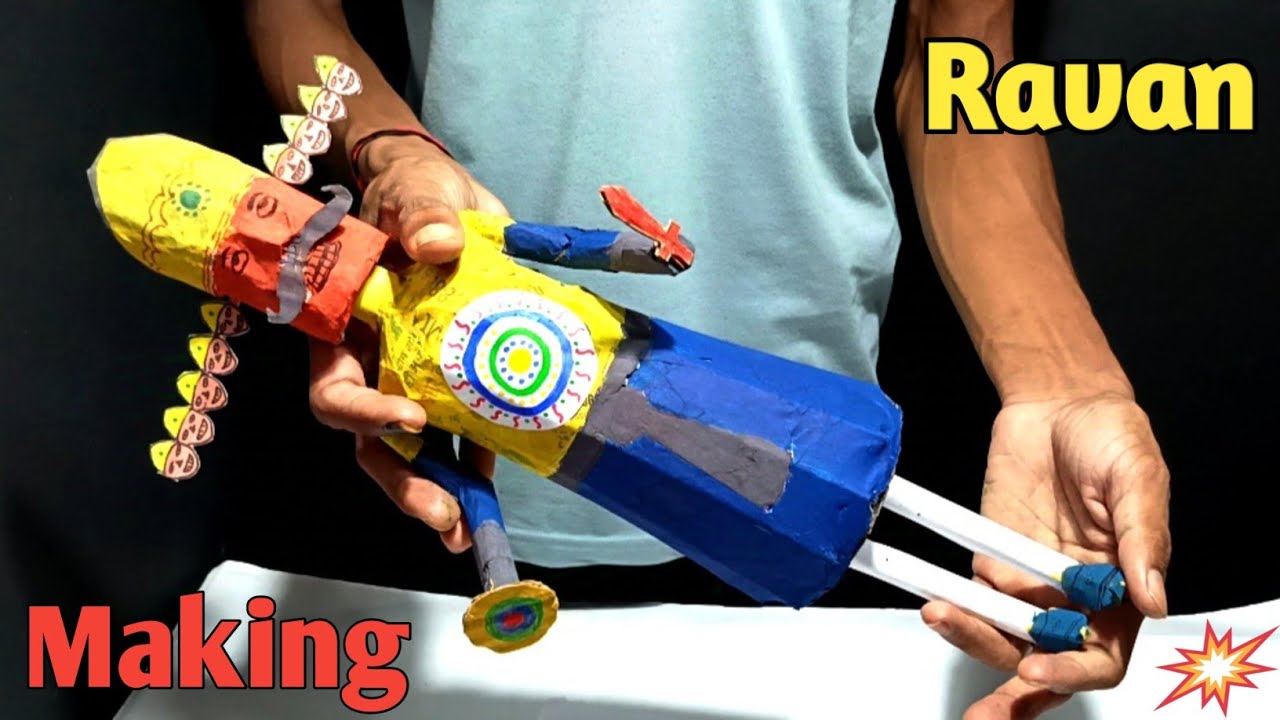 How To Make Ravan at Home by Cardboard | कागज से घर पर रावण कैसे बनाएं ...