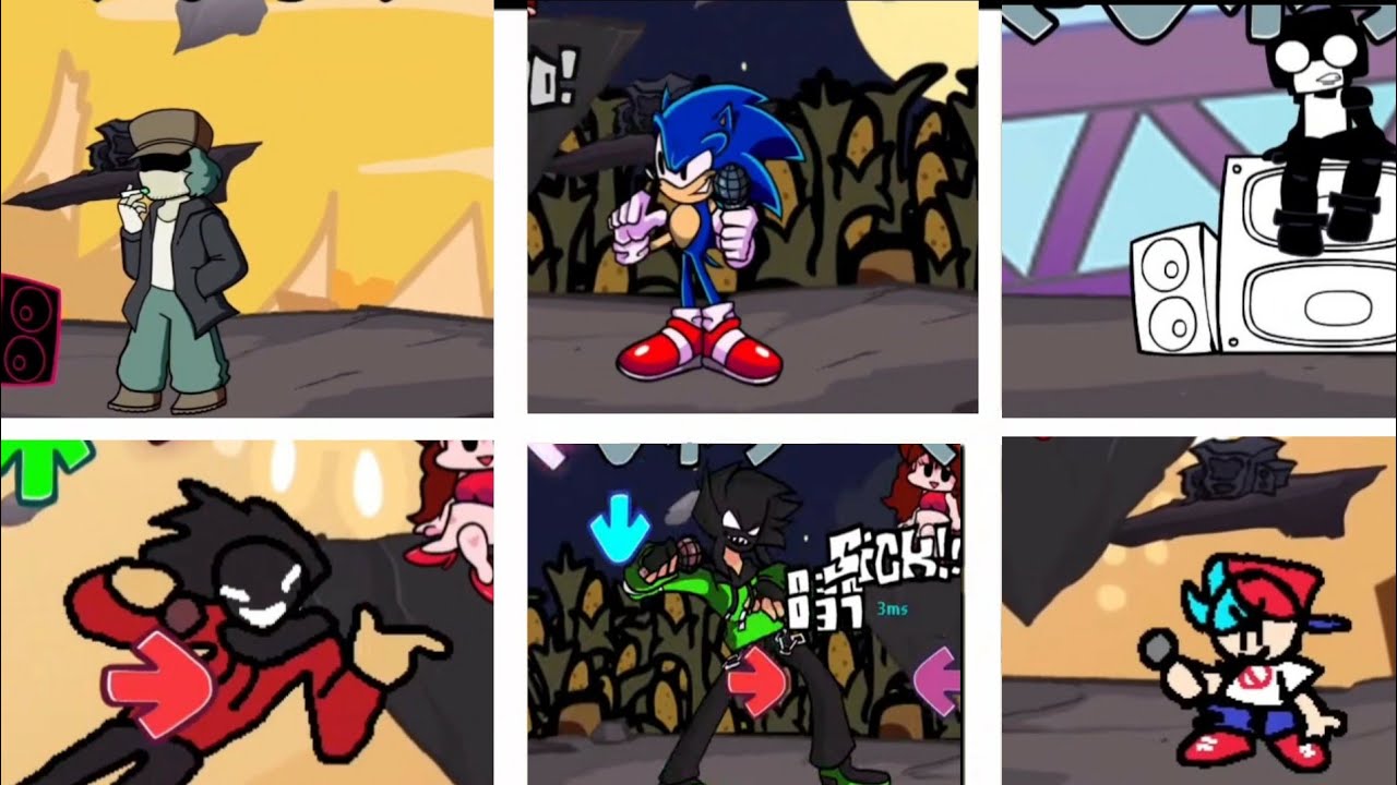 FNF Parasite but every other turn a different background and skin mod ...