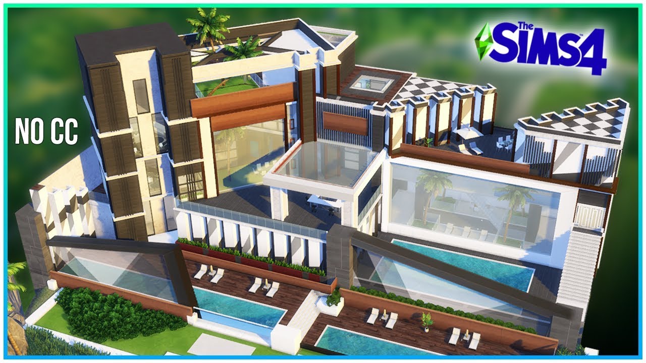 Ultra Modern Triangle Mansion [No CC] - Sims 4 Speed Build | Kate ...