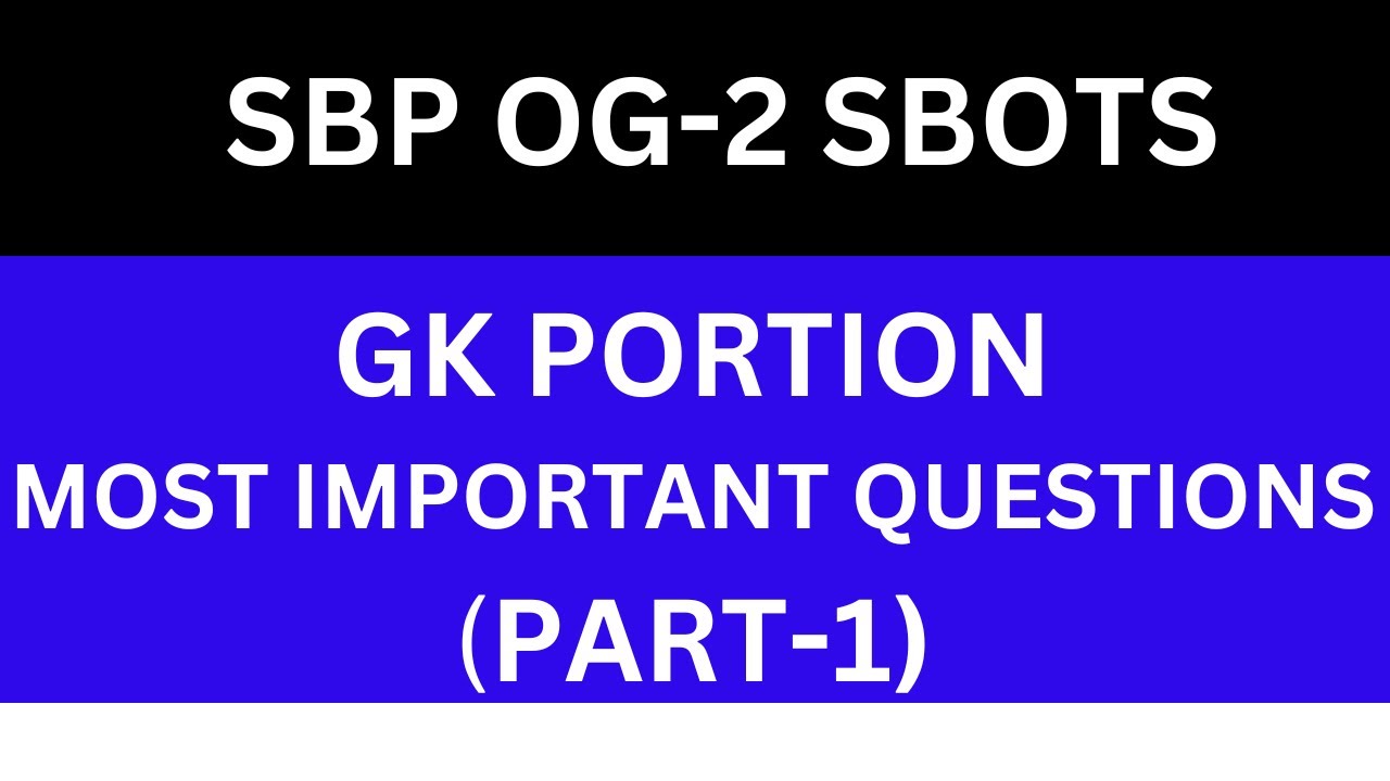 STATE BANK OF PAKISTAN (SBP OG2) OFFICERS TRAINING SCHEME SBOTS 26TH ...