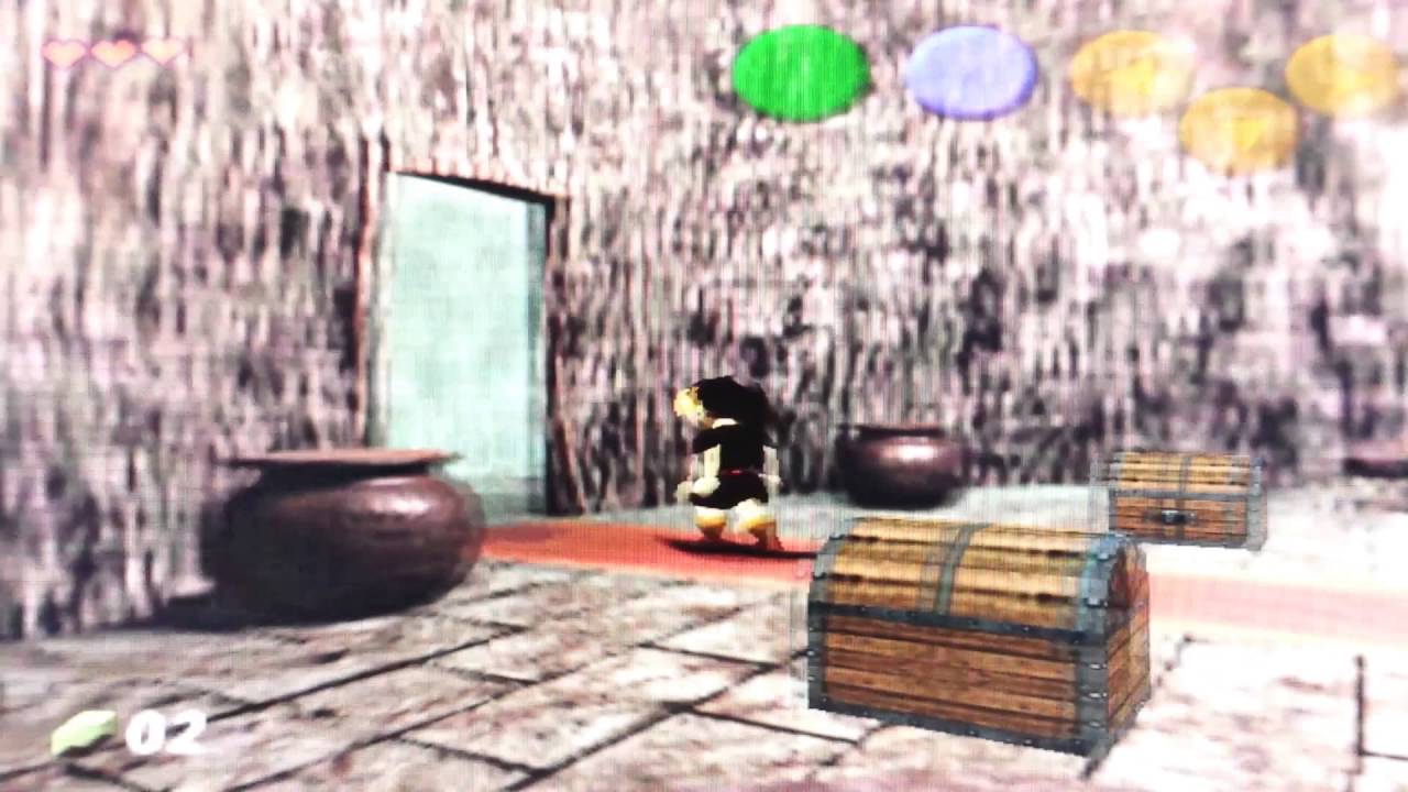 Zelda OOT Cheat Code money build up in kokiri forest + black spinning ...
