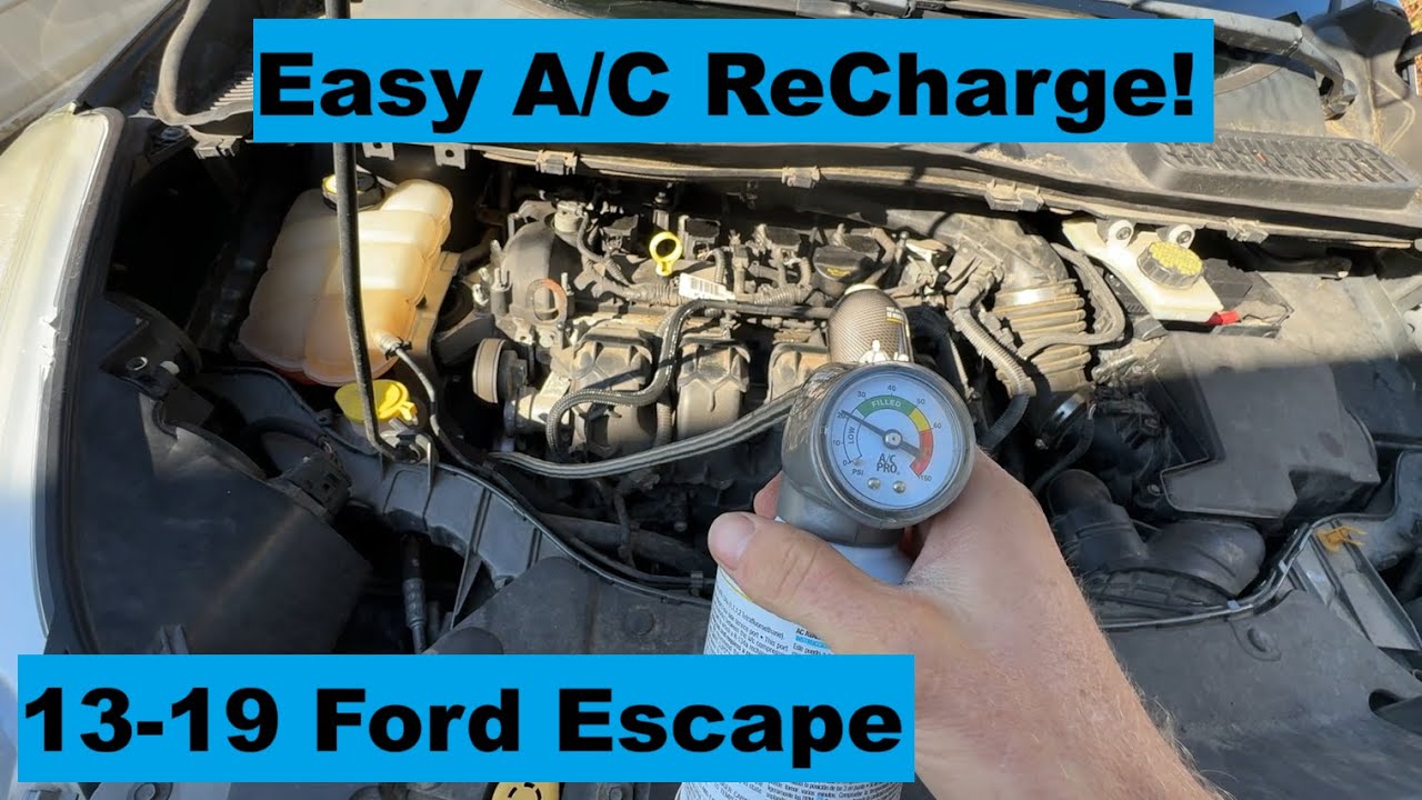 How to ReCharge AC Ford Escape 13 14 15 16 17 18 19 2013 2014 2015 2016 ...