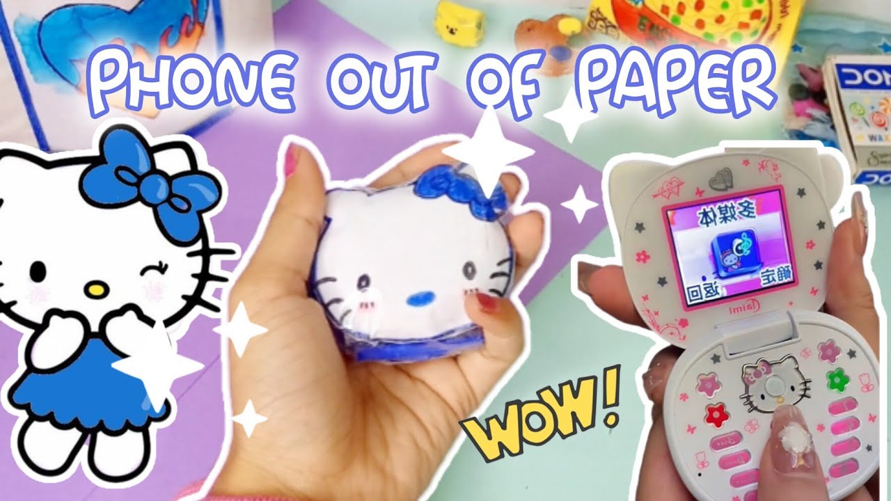 Paper Squishy | Hello Kitty Flip Phone | Squishy 🤩 - YouTube