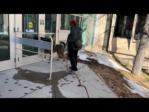 Micah tracks through a university passageway