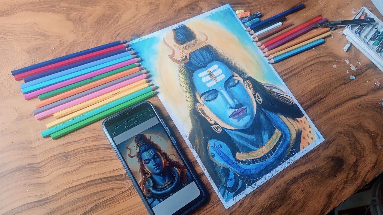 Lord Shiva Colouring, Mahadev Drawing Colour Tutorial 😍, Mahashivratri ...