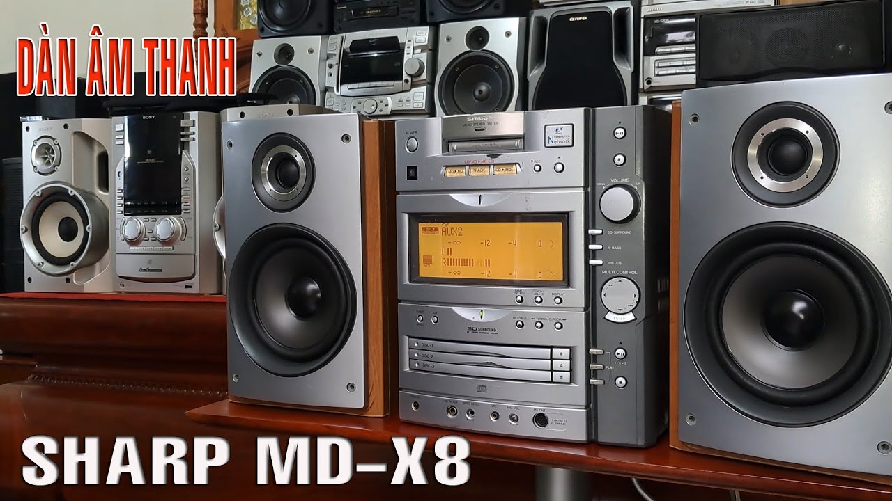 Giá 2,45t - Dàn âm thanh SHARP MD-X8- Đẹp hình, đẹp nết, bát sâu, tréc ...