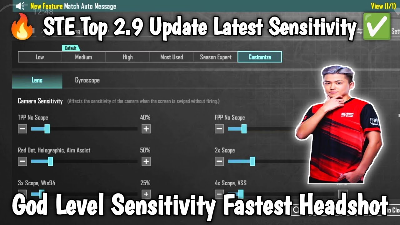 🔥 STE Top 2.9 Update Latest Sensitivity | God Level Sensi Fastest ...