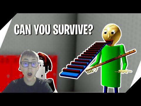 Playing Baldi's Basics in Roblox.