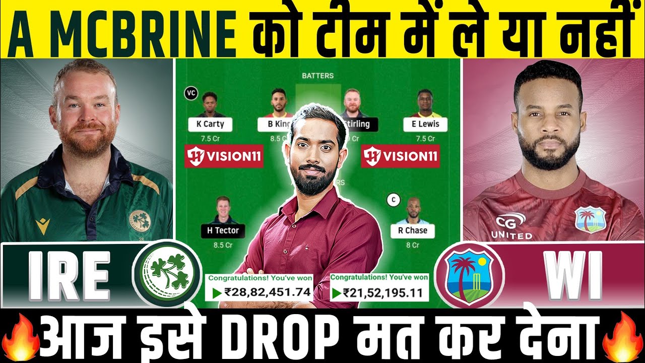 IRE vs WI Dream11, IRE vs WI Dream11 Prediction, Ireland vs West Indies ...