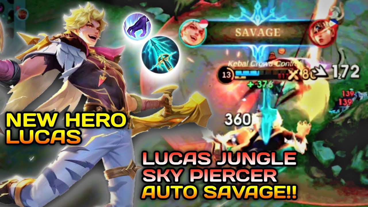HERO BARU LUCAS JUNGLE + SKY PIERCER - MOBILE LEGENDS BANG BANG - YouTube