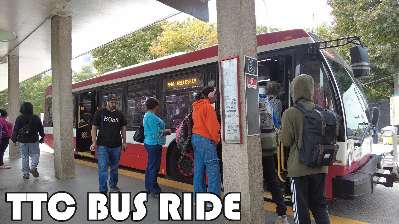 TTC 94 Bus Ride from Wellesley Subway Station to Castle Frank Station ...
