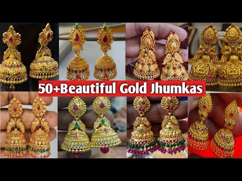 Latest Gold Earrings buttalu//kammalu buttalu designs//Gold Jhumka ...