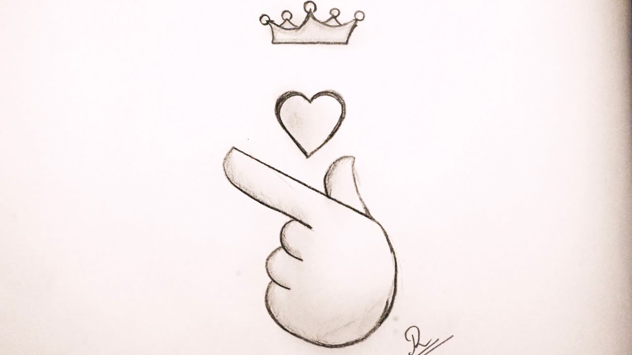 Korean Tumblr Heart Drawing|| BTS Drawing ideas | BTS Drawing - YouTube