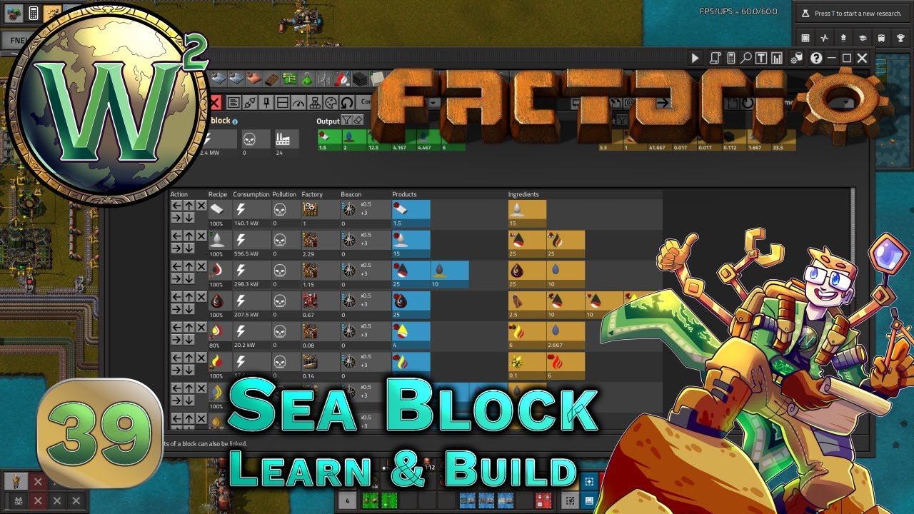Factorio Sea Block Learn & Build - Planning Bio-Plastic - Let's Play ...