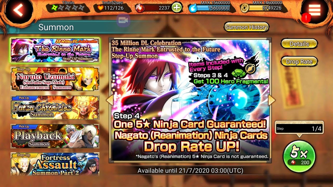 Nagato (Reanimation) Step Up Summon for 35 Million DL Celebration ...