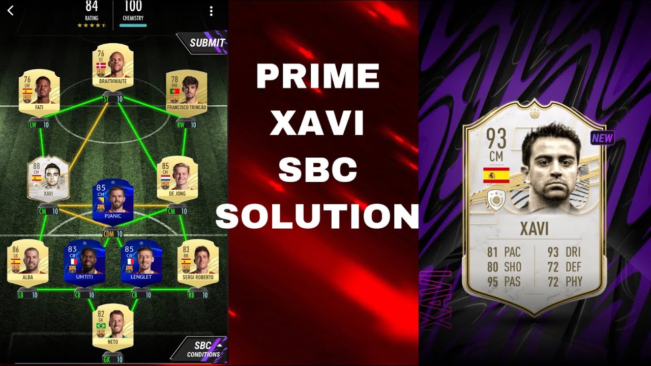 XAVI Prime Icon SBC Solution || Madfut 21 - YouTube