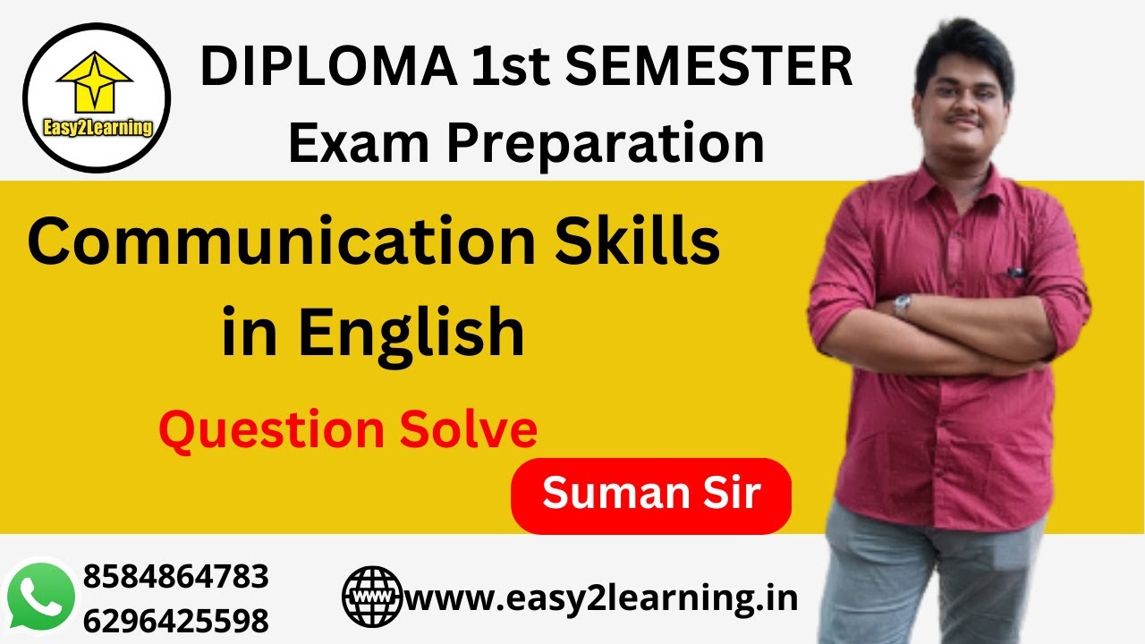 Diploma 1st semester | Communication Skills in English Important ...