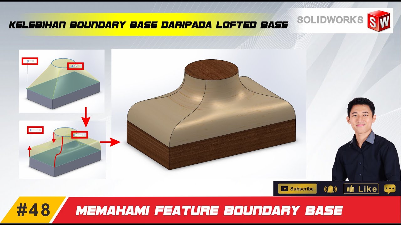 SOLIDWORKS | #48 MEMAHAMI FEATURE BOUNDARY BASE | HOW TO USE THE ...