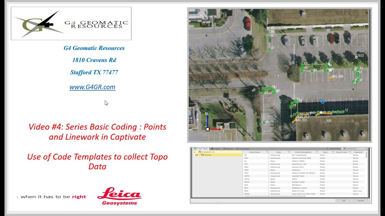 Video #4: Points Coding Leica Captivate CS20 : Code Templates to ...